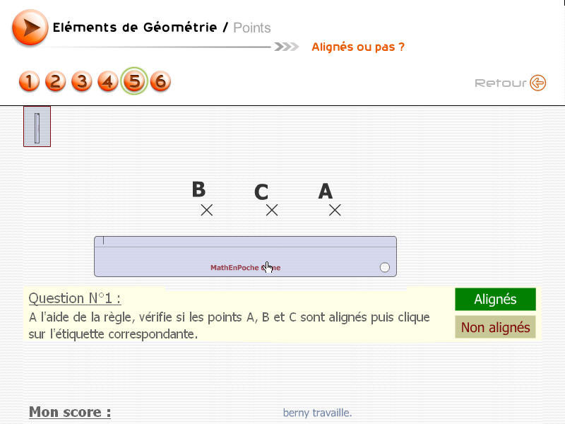 - Aligner un point avec 2 autres