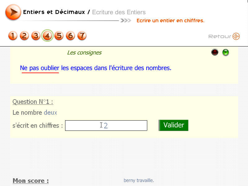 - Ecrire un entier en chiffres.